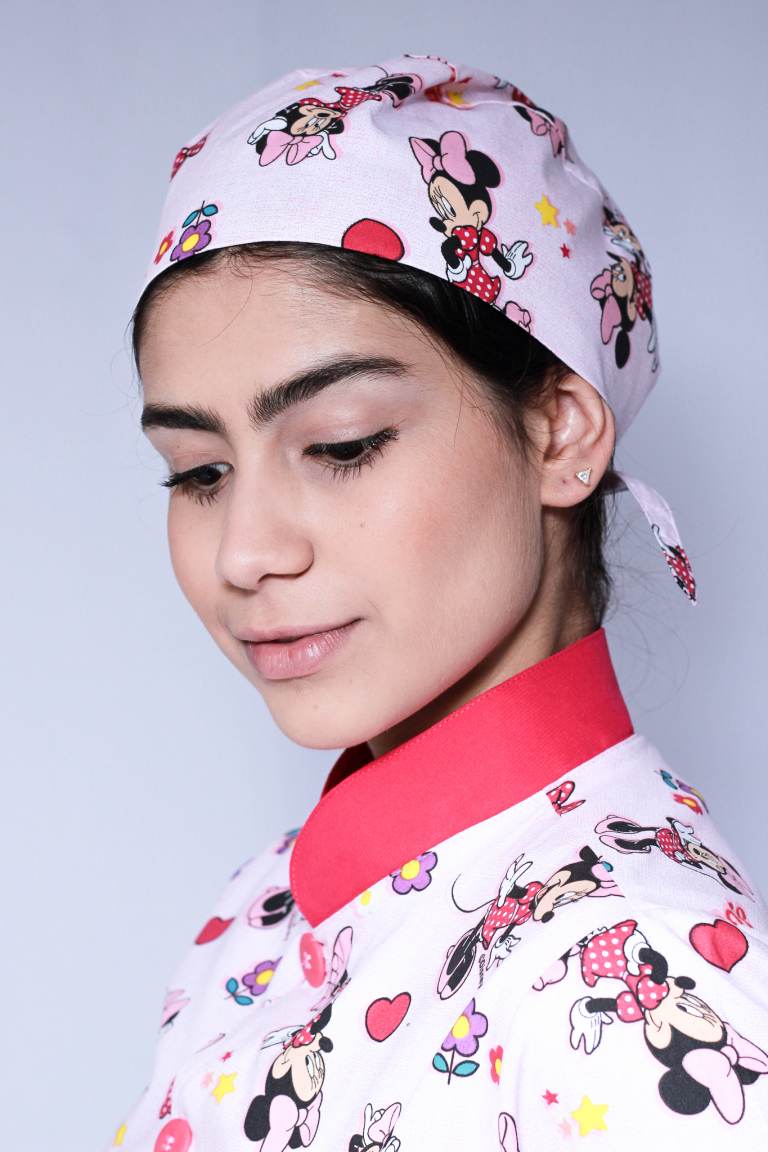 Touca cirúrgico feminino rosa bebê personalizada - Faíko jalecos