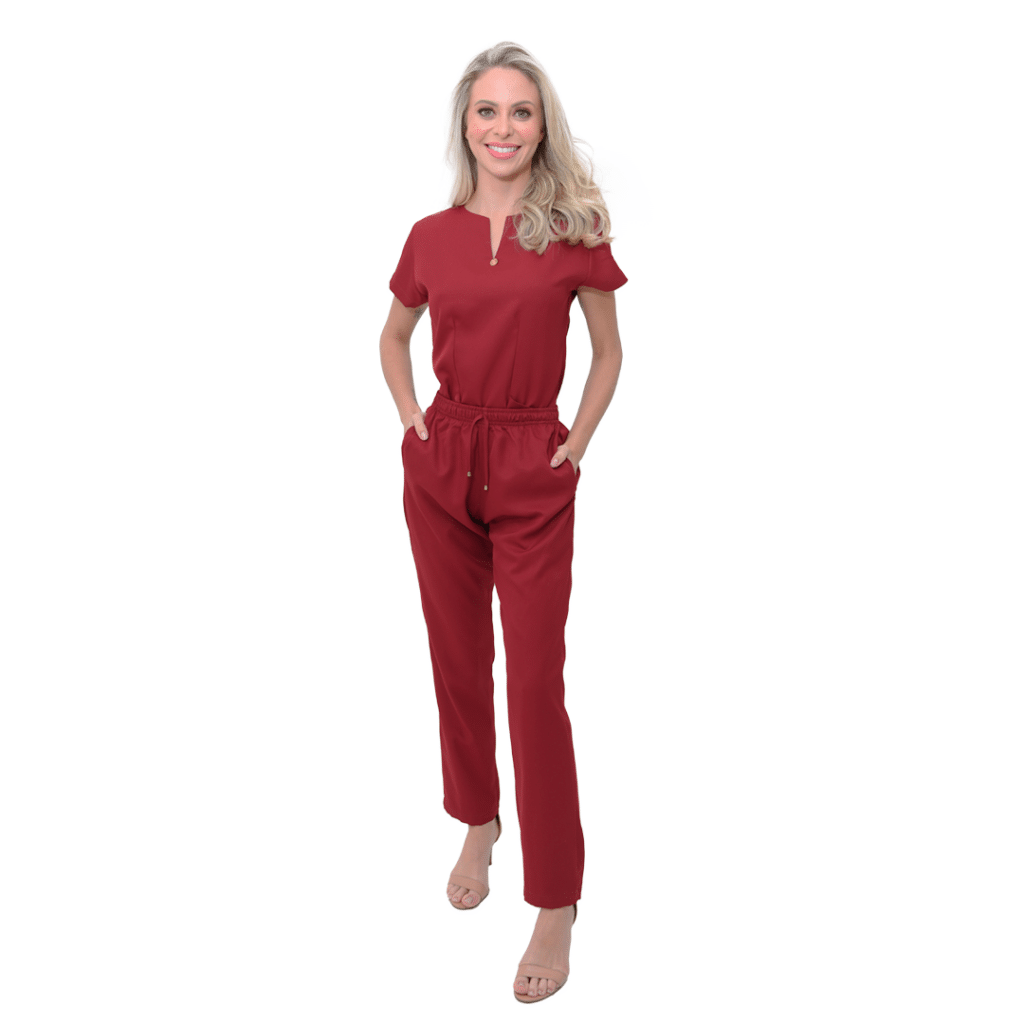 Scrub Feminino Queen Marsala - FAÍKO Jalecos