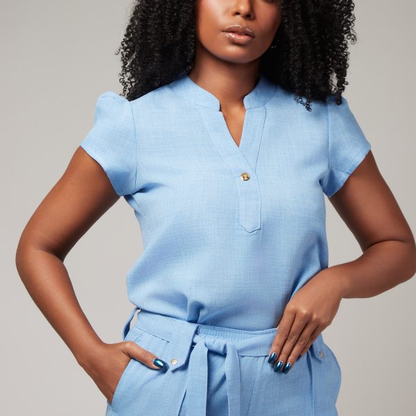 Scrub Feminino Cecilia Azul Bebê — Faíko Jalecos