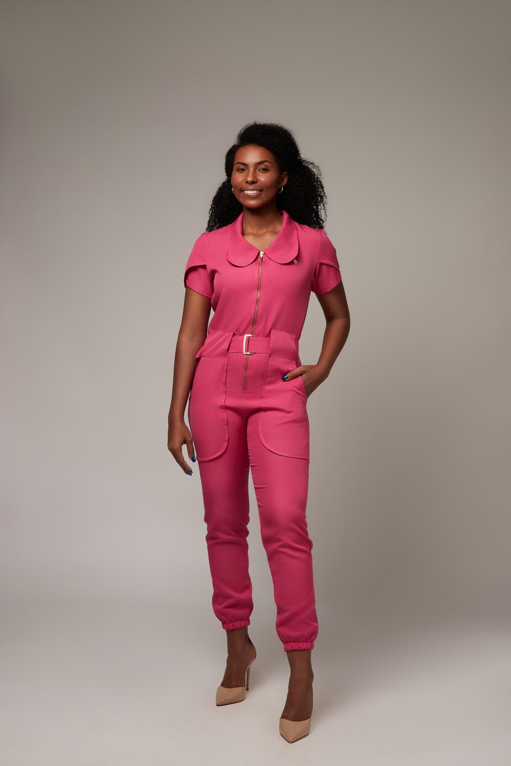 Macacão Feminino Lygia Branco — Faíko Jalecos